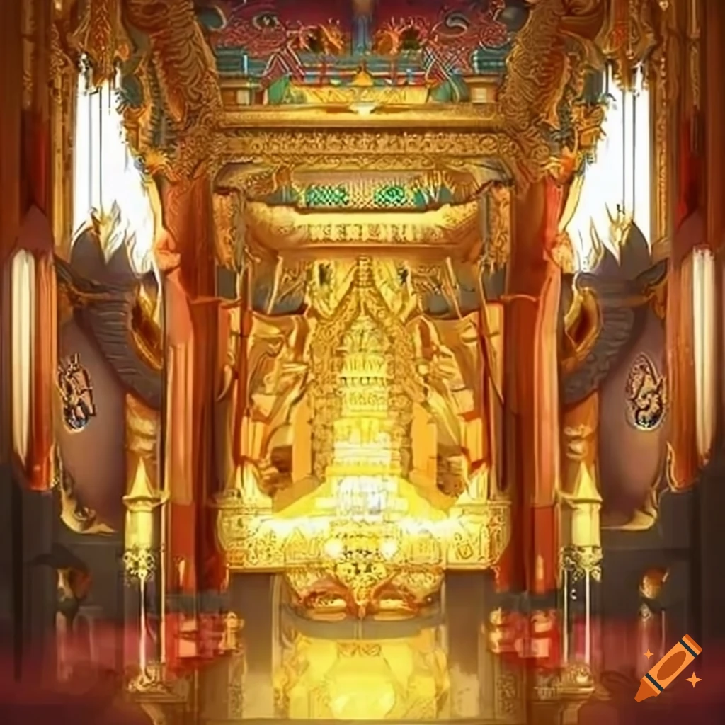 Anime golden thai kingdom palace background scenery on Craiyon