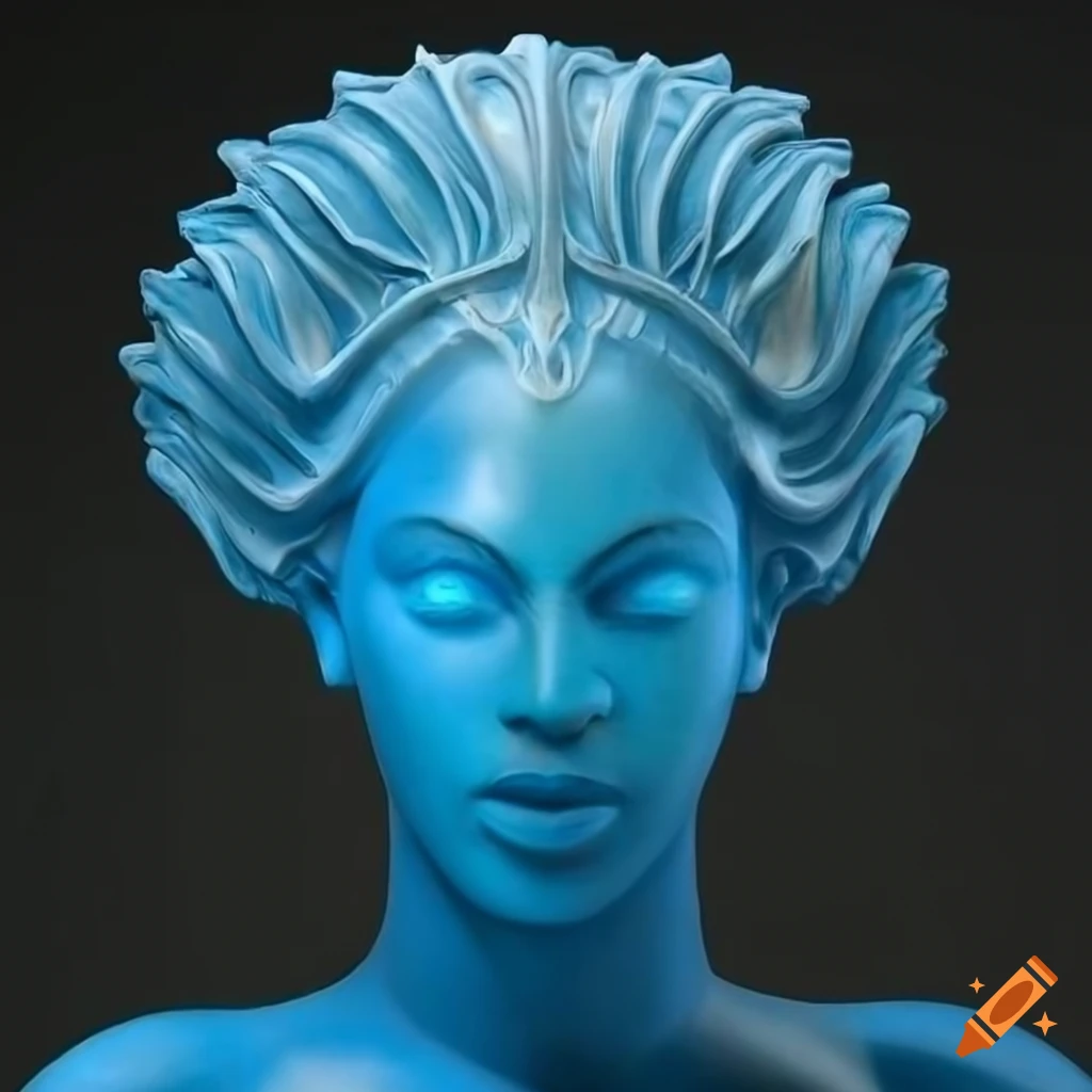 Sculpture of beyoncé knowles with translucent white marble skin and a ...