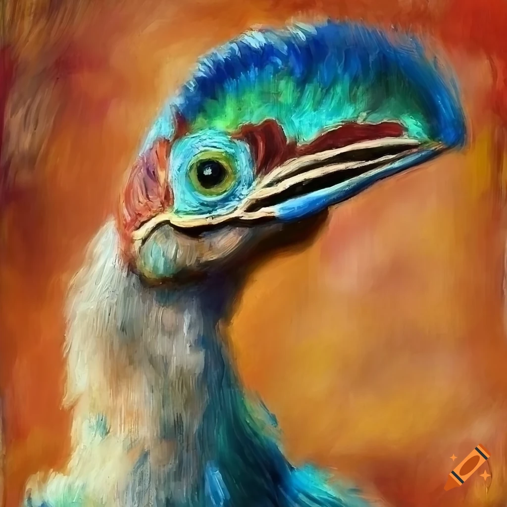 Archaeopteryx in impressionistic style like Renoir on Craiyon