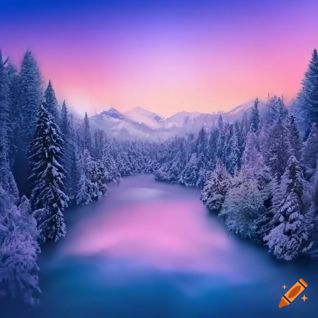 Breathtaking winter wonderland landscape with golden crystal castle ...