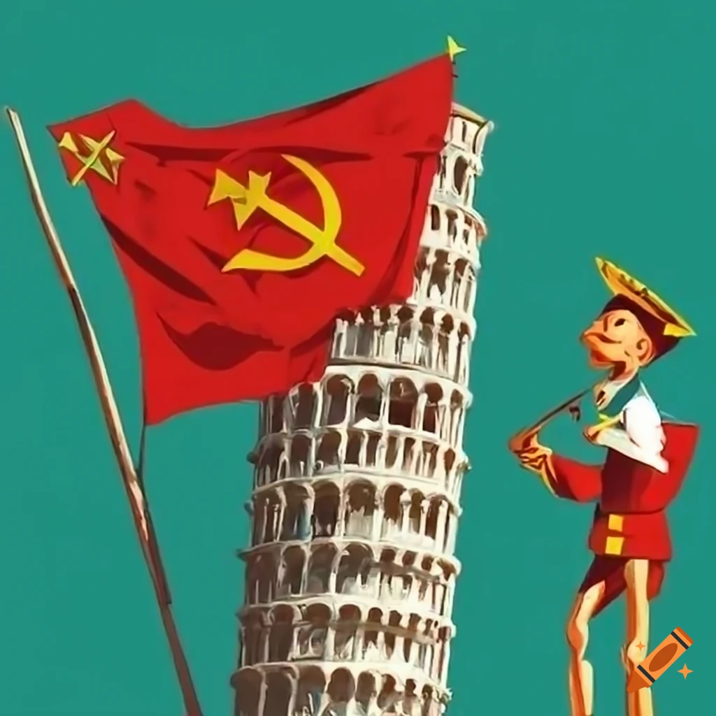 Tower of pisa and pinocchio in soviet propaganda style on Craiyon