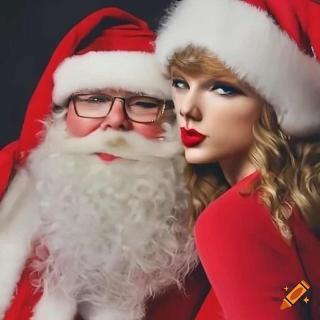 Taylor swift kissing santa claus on Craiyon