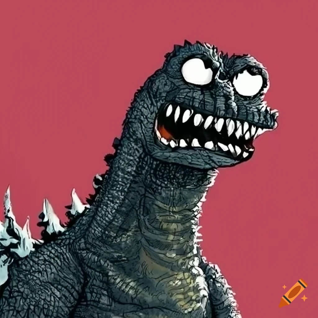 Godzilla depicted as a simpson character on Craiyon