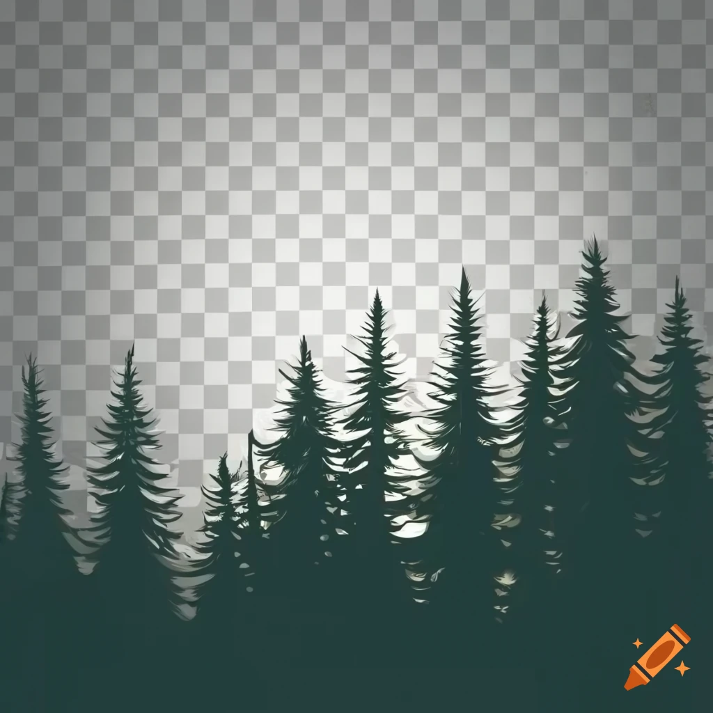 Vector illustration of a pine forest on Craiyon