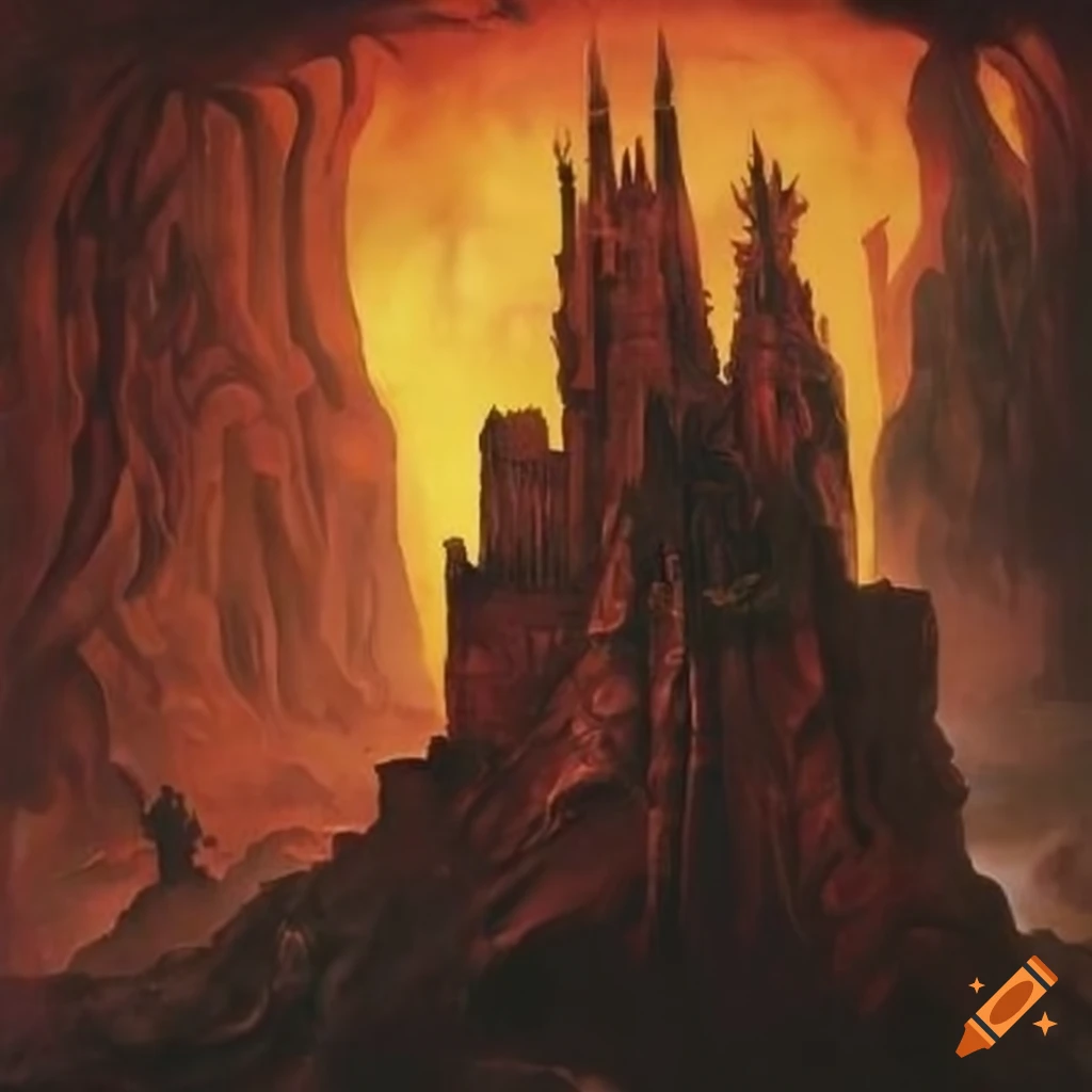 Palace of satan in hell painting by john howe on Craiyon