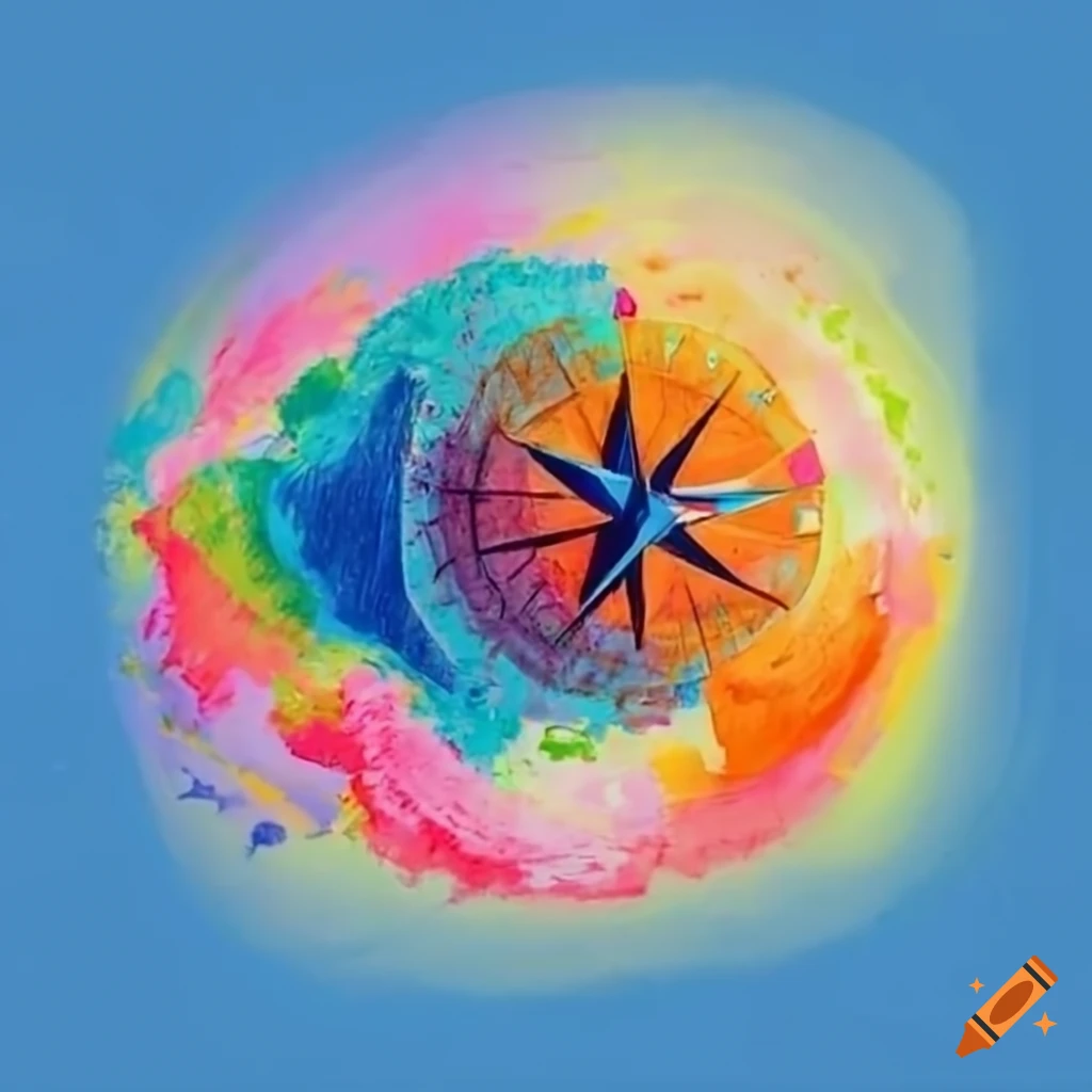 Compass pointing to climate change on Craiyon