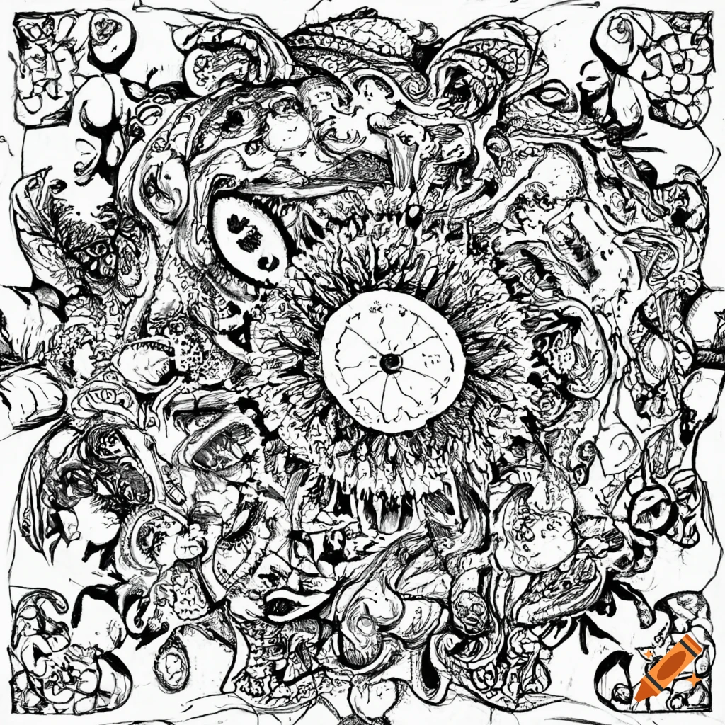 Intricate ink doodle artwork on Craiyon