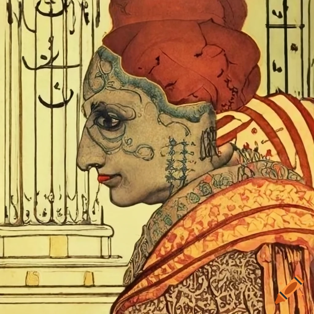 Graphic poster combining designs and imagery from Alfred Roller, Piero della Francesco, and ...