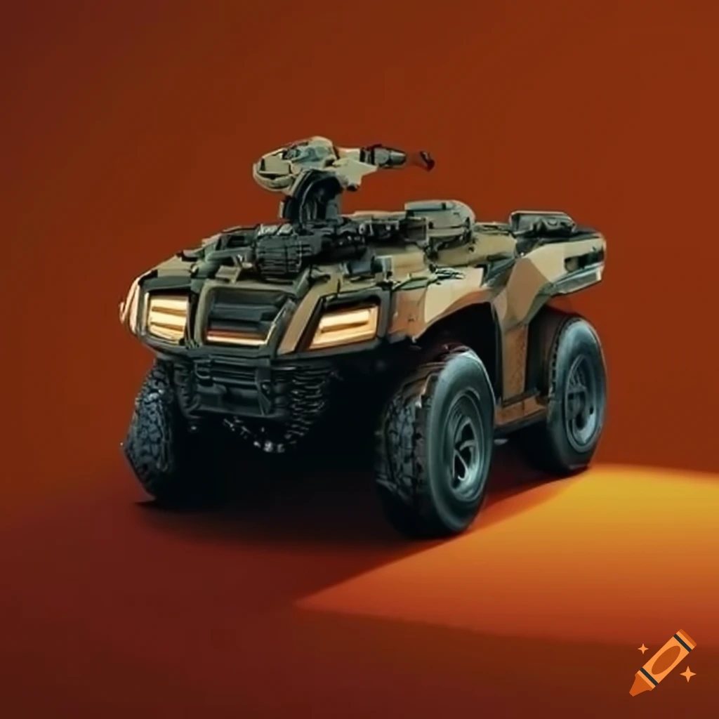 Futuristic military quad in sand color on Craiyon