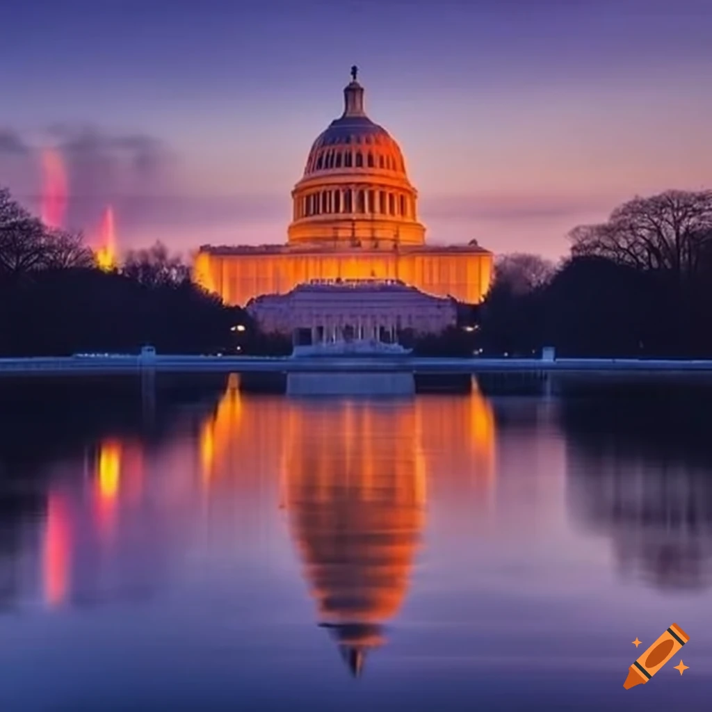 Lovely Washington DC park with romantic atmosphere on Craiyon