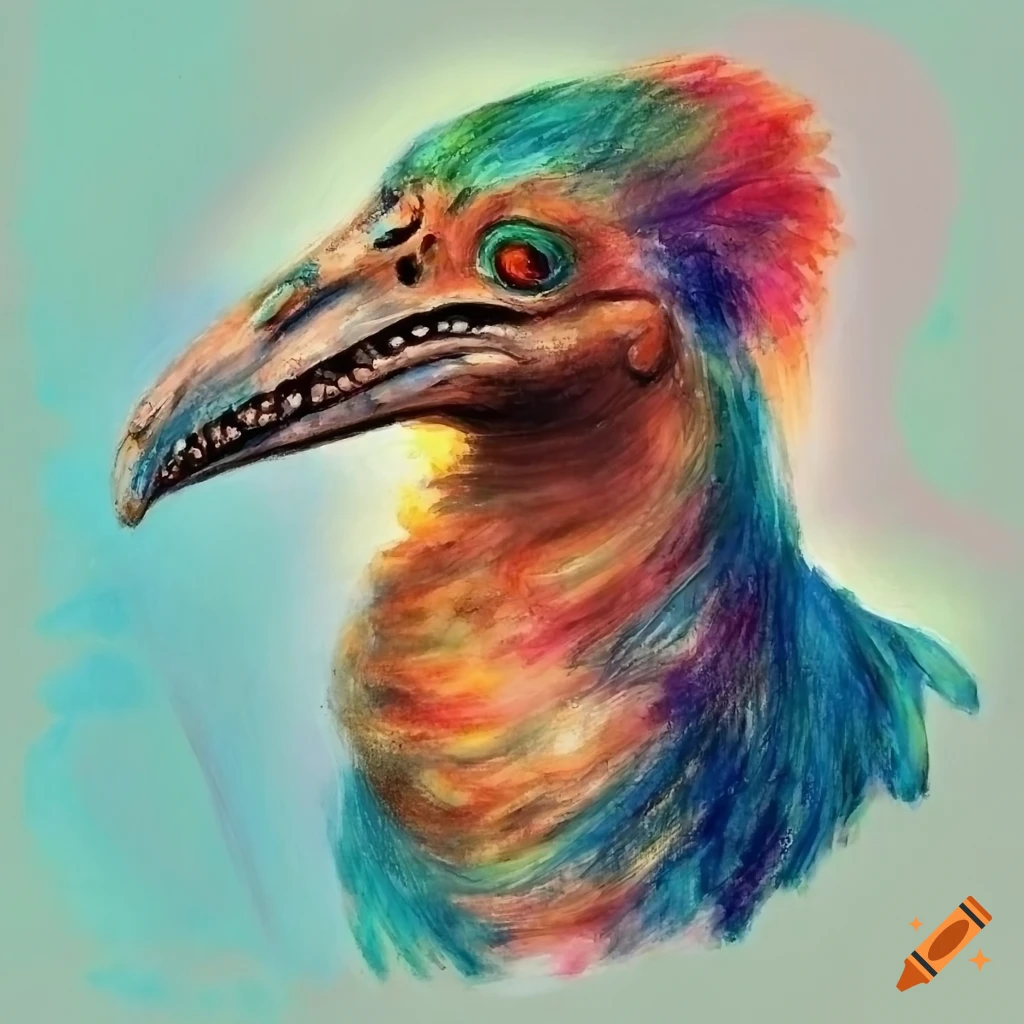 Impressionistic portrait of an archaeopteryx in the style of renoir on Craiyon