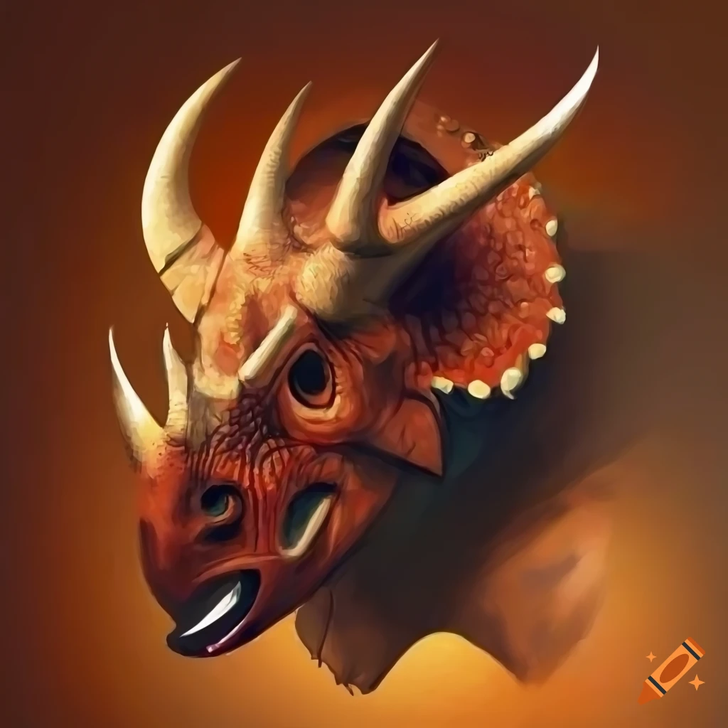 Triceratops portrait in the style of renoir on Craiyon