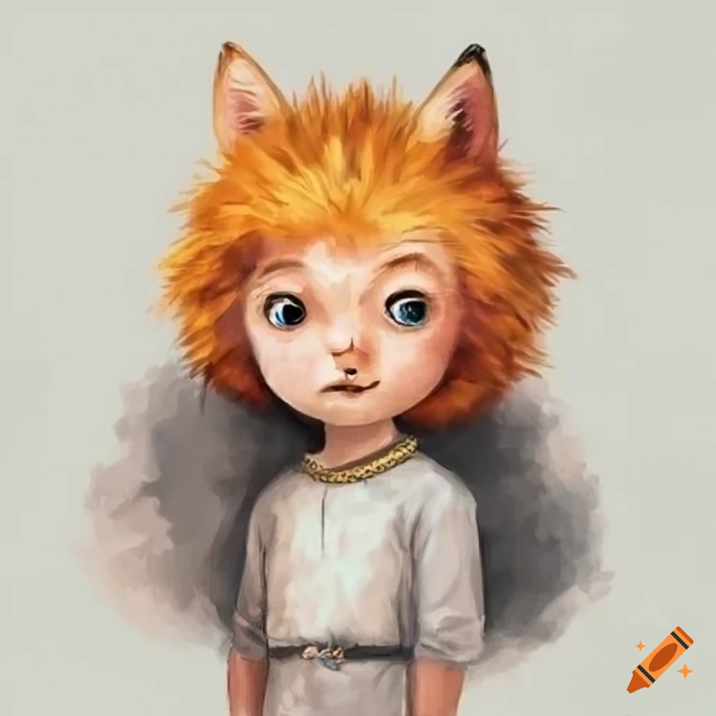 Illustration of the Little Prince with his fox on Craiyon