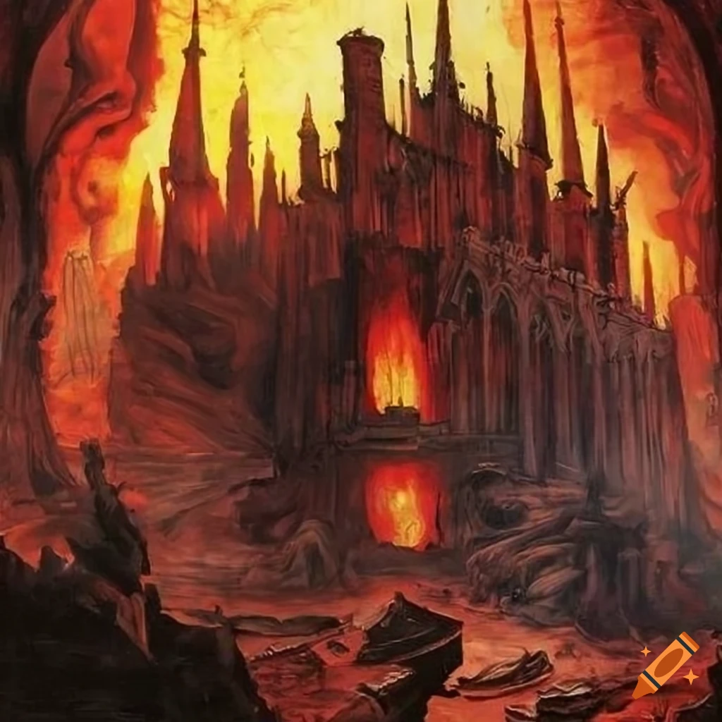 Palace of satan in hell by donato giancola on Craiyon