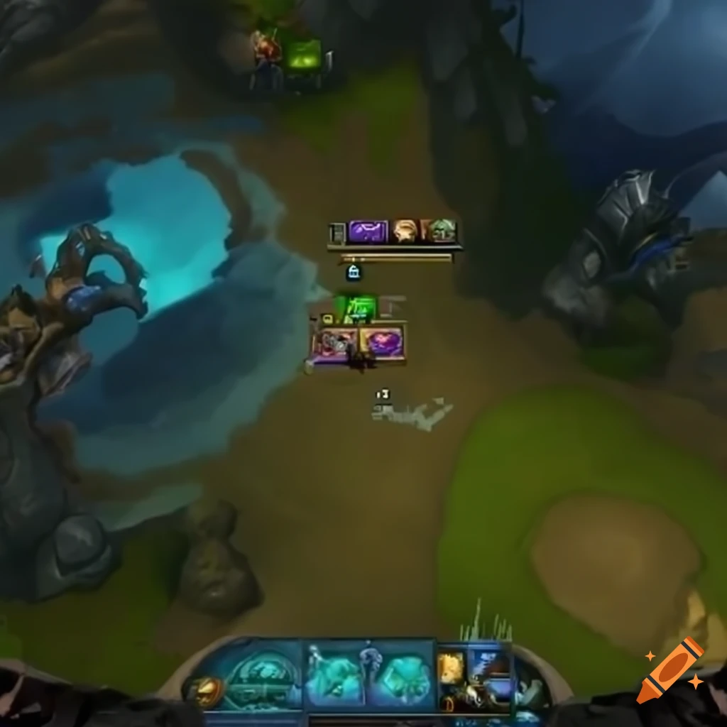 League of Legends gameplay in the Rift Map on Craiyon