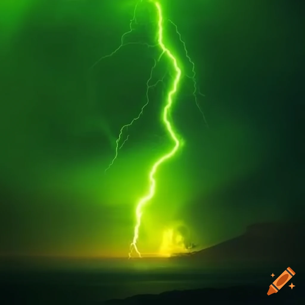 Green lightning on Craiyon