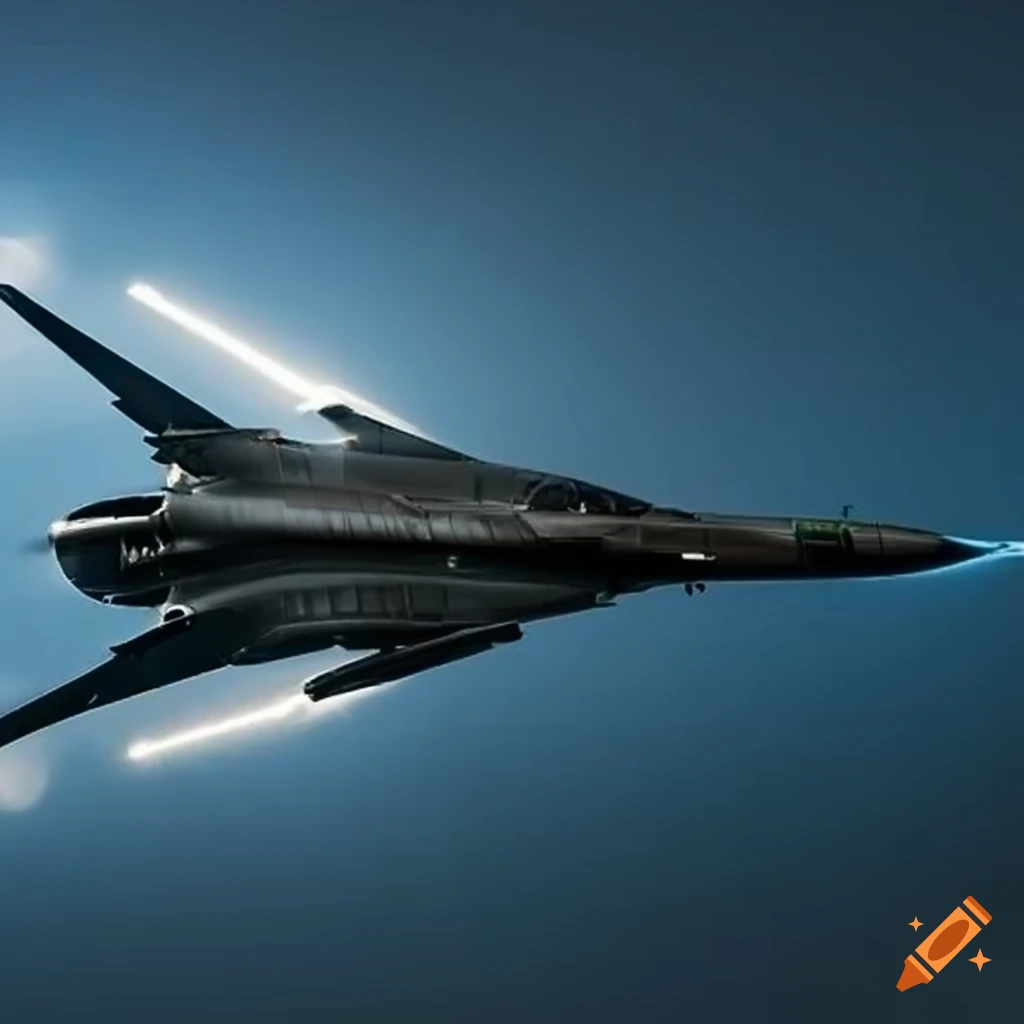 Futuristic fighter jet on Craiyon