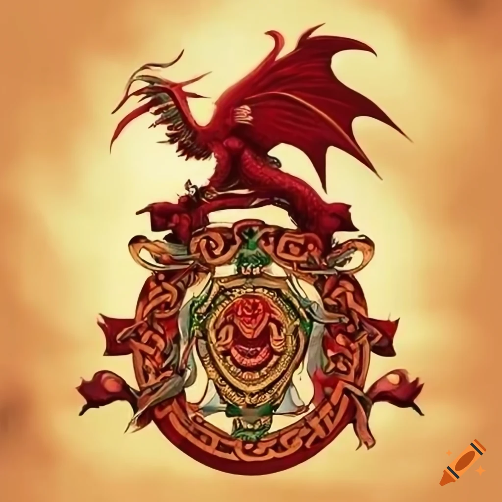 Viking dragon family crest on Craiyon