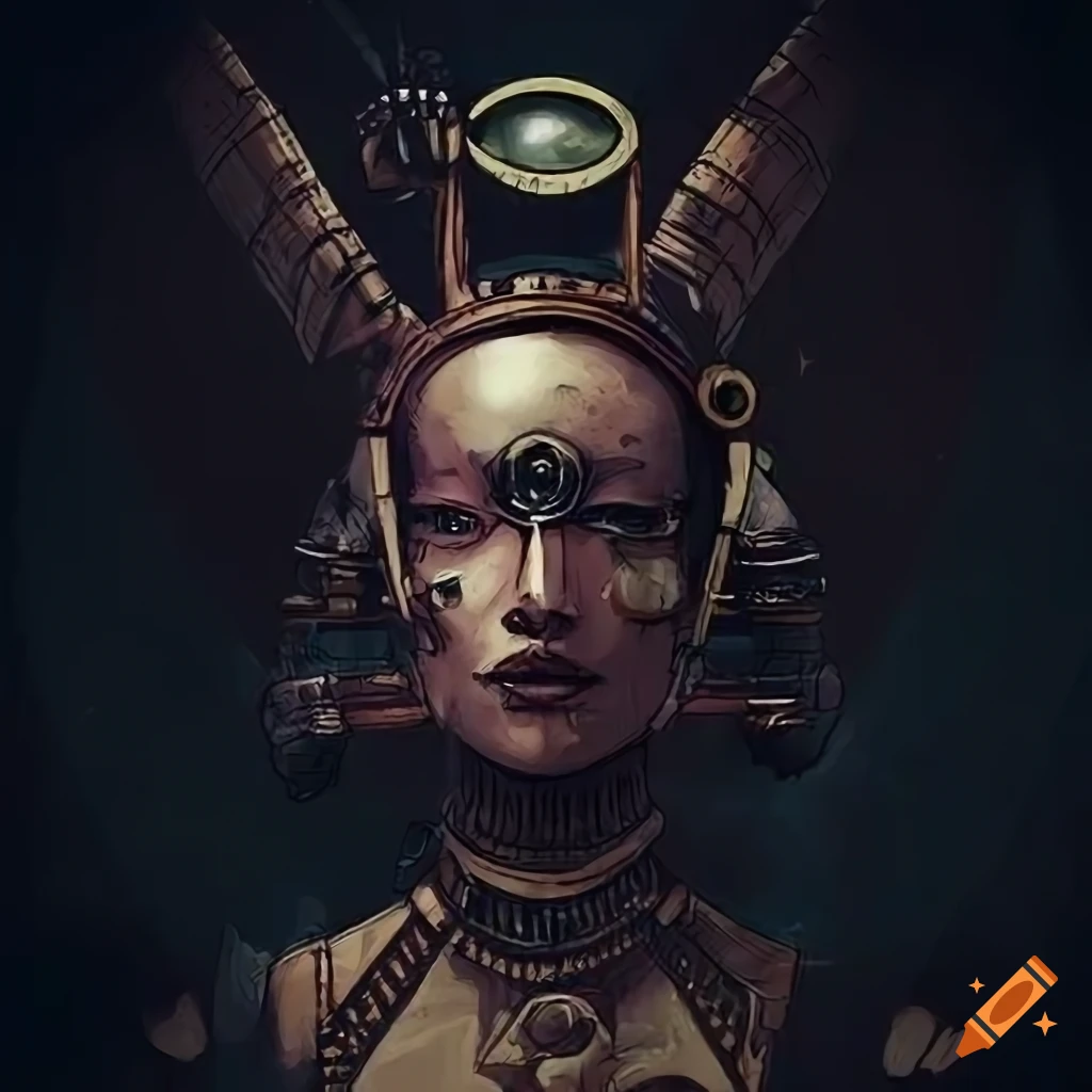 Family of steampunk droid samurai in 19th century World of Darkness ...