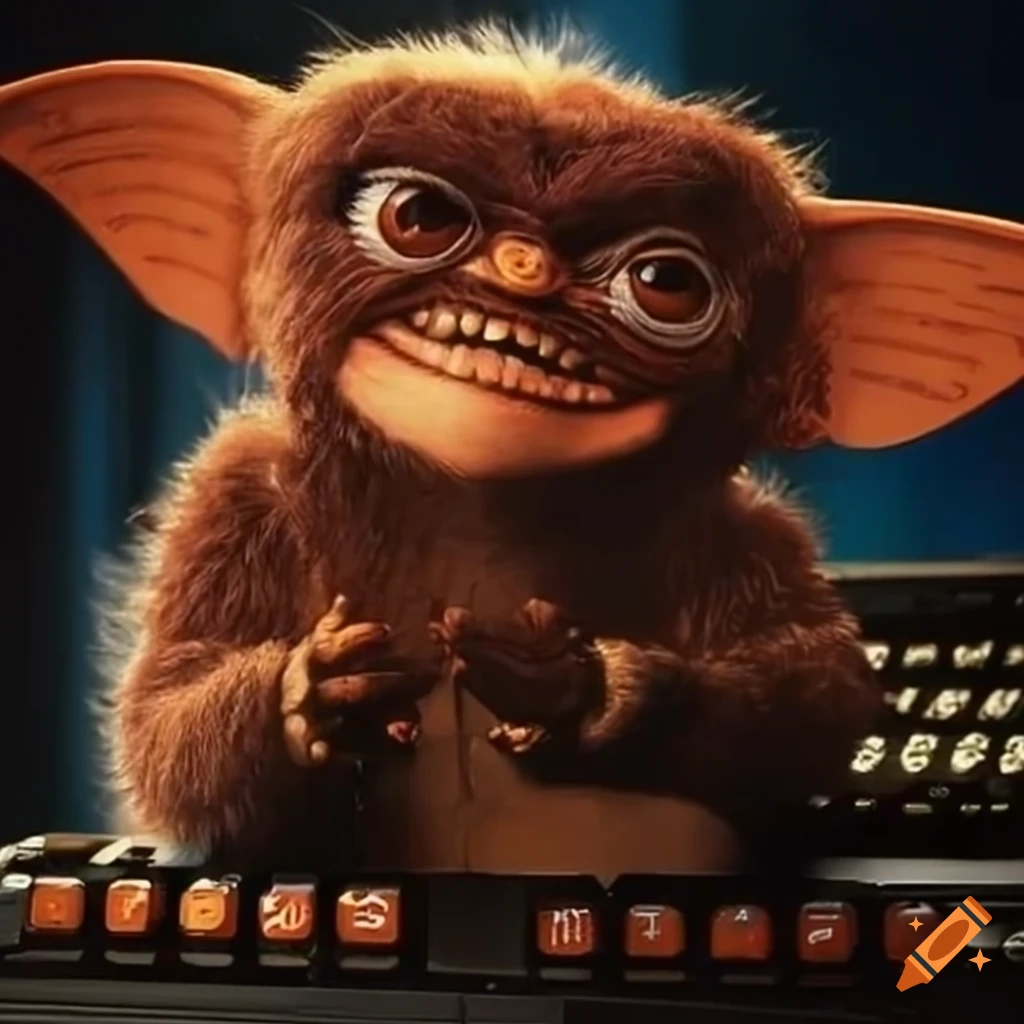 Un gremlin caché dans un clavier on Craiyon