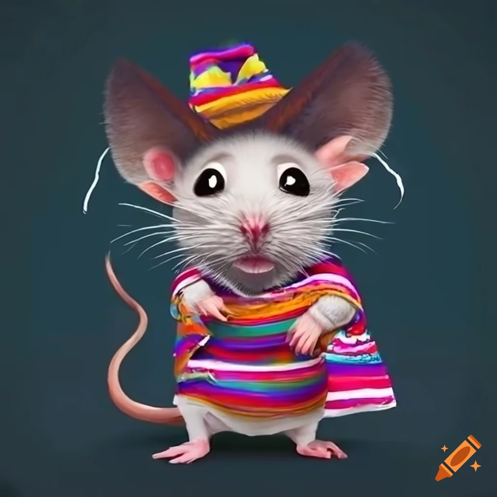 Cute rat dressed in mexican clothing on Craiyon