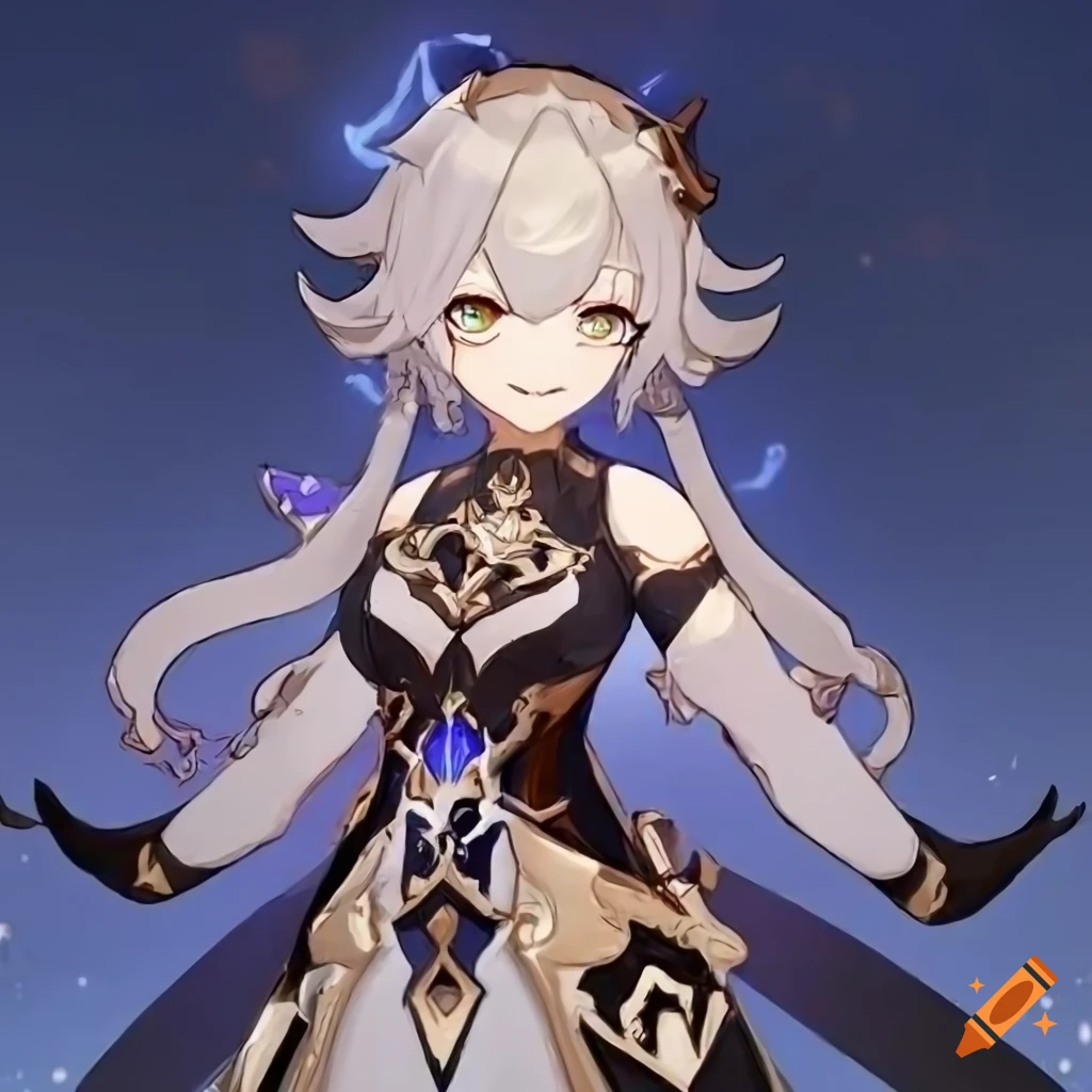 Detailed full body reference character sheet of a Genshin character ...