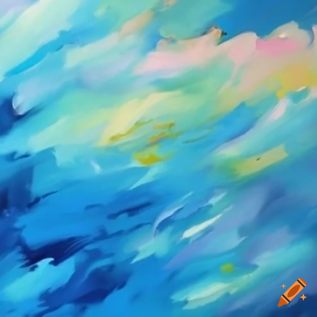 Abstract impressionist blue sky background on Craiyon