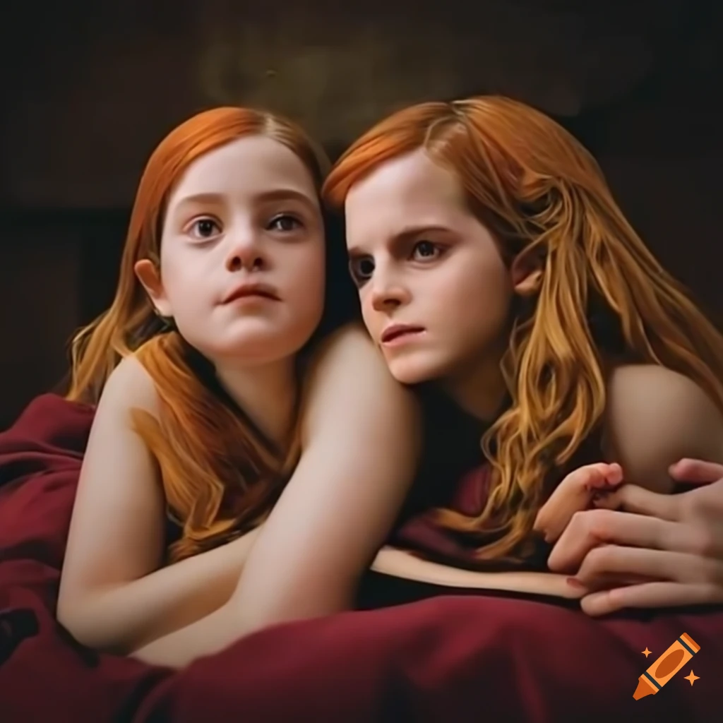 Hermione and Ginny Weasley resting together on Craiyon