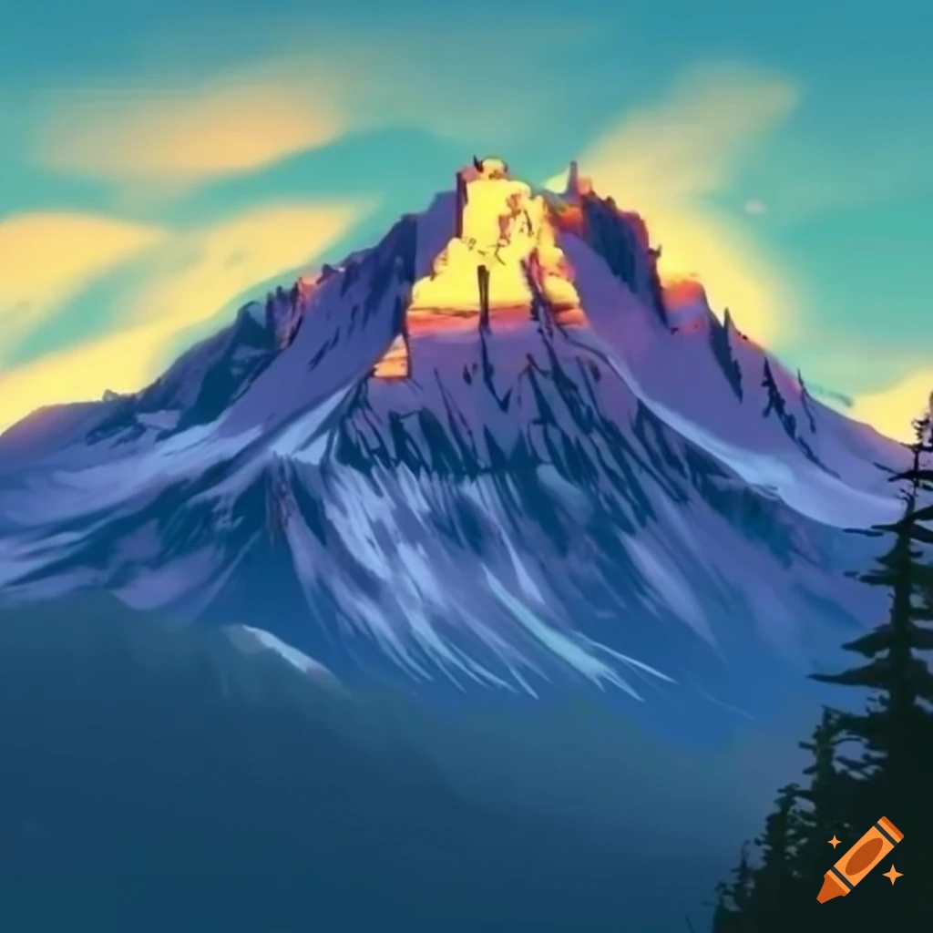 Mount ebott in the cascade range on Craiyon