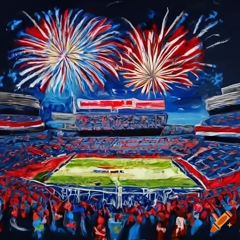 Buffalo bills happy new year with bursting fireworks on Craiyon