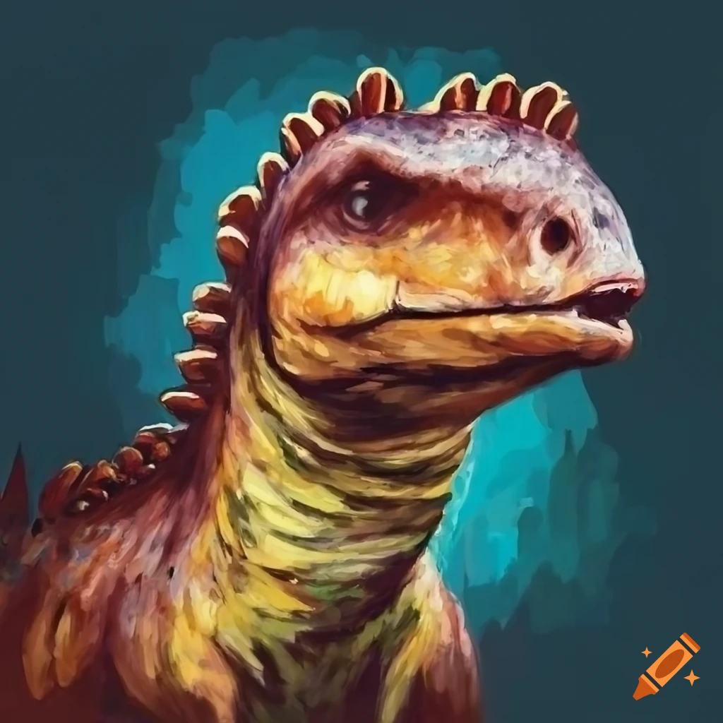 Stegosaurus dinosaur portrait in the style of renoir on Craiyon