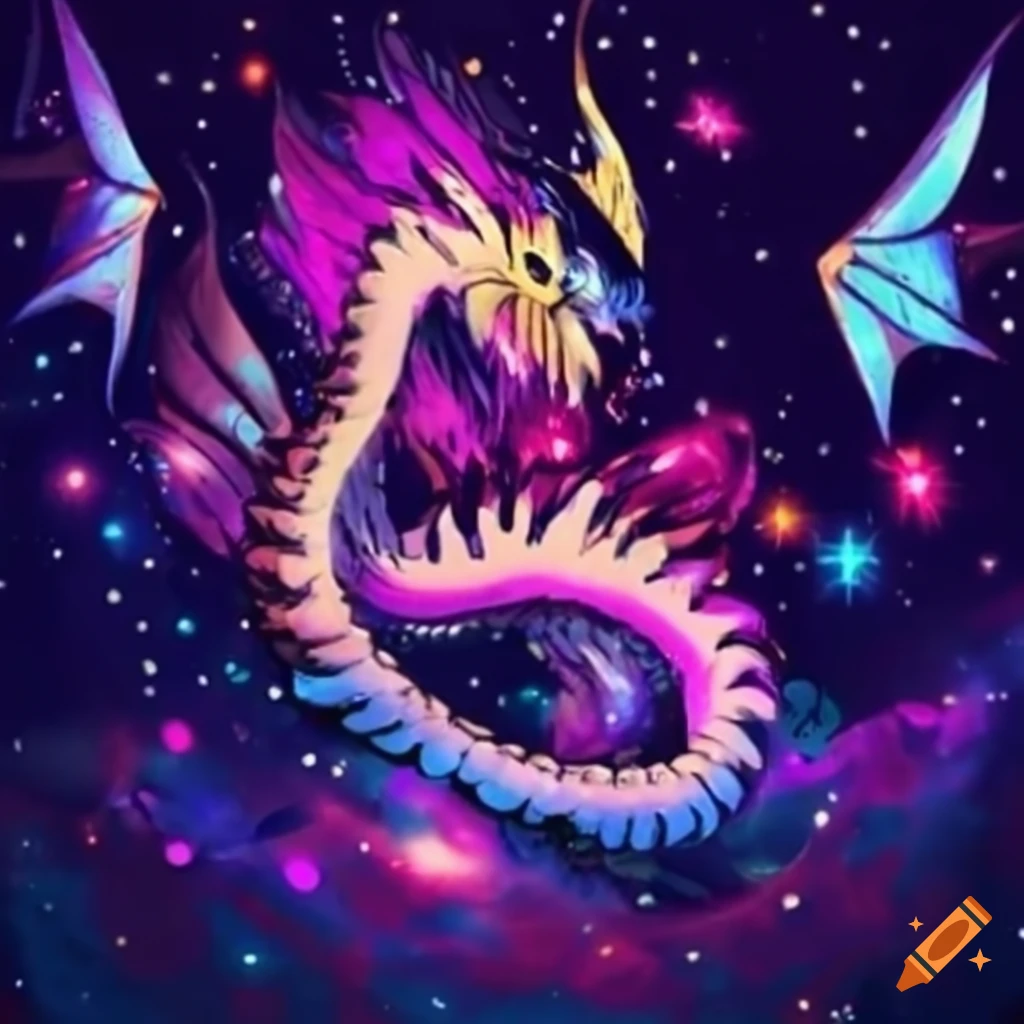 Galaxy dragon in space on Craiyon
