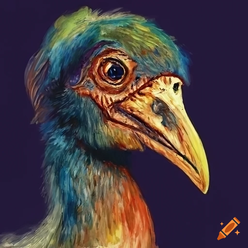 Impressionistic portrait of an archaeopteryx in the style of renoir on Craiyon