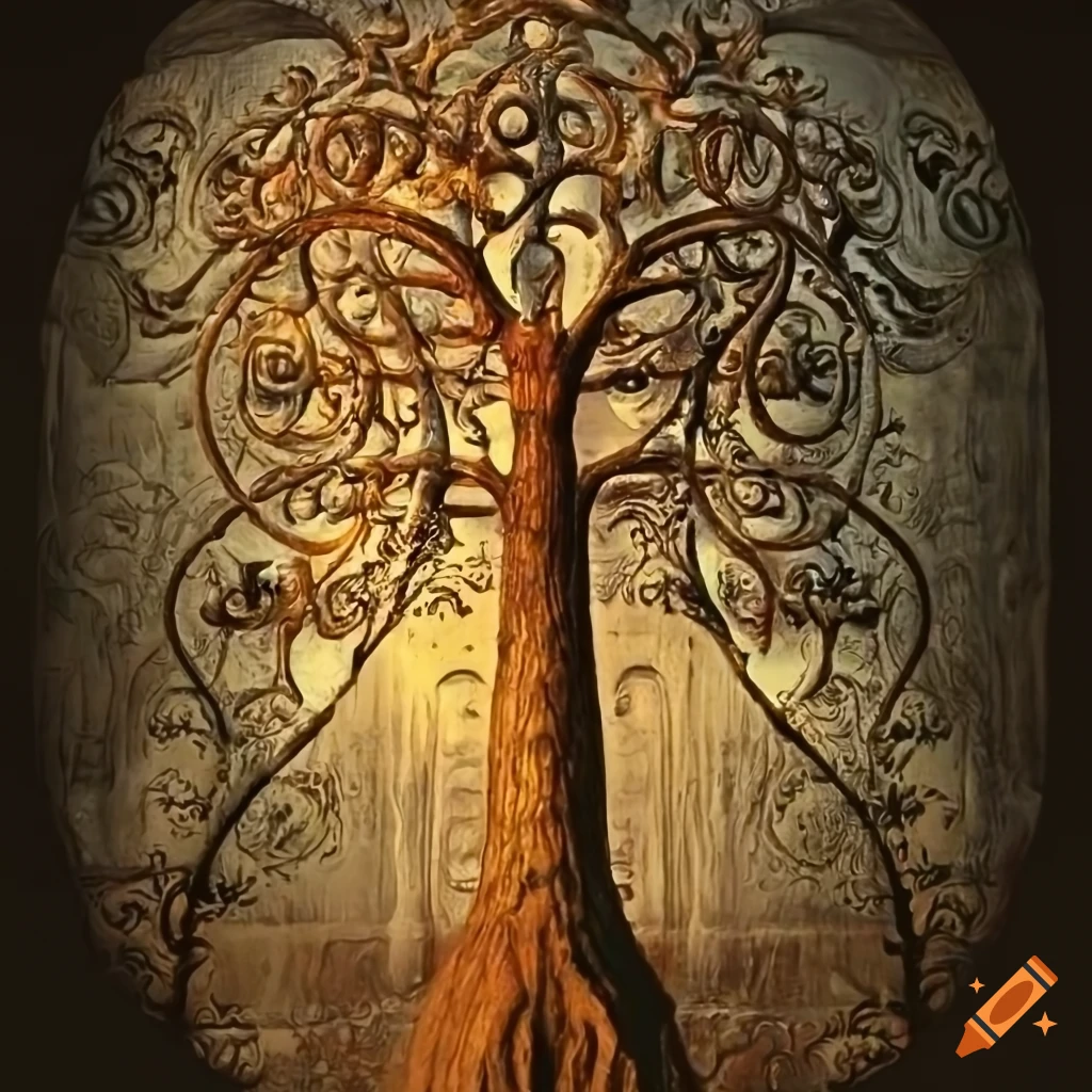 Medieval style tree of life with intricate details on Craiyon