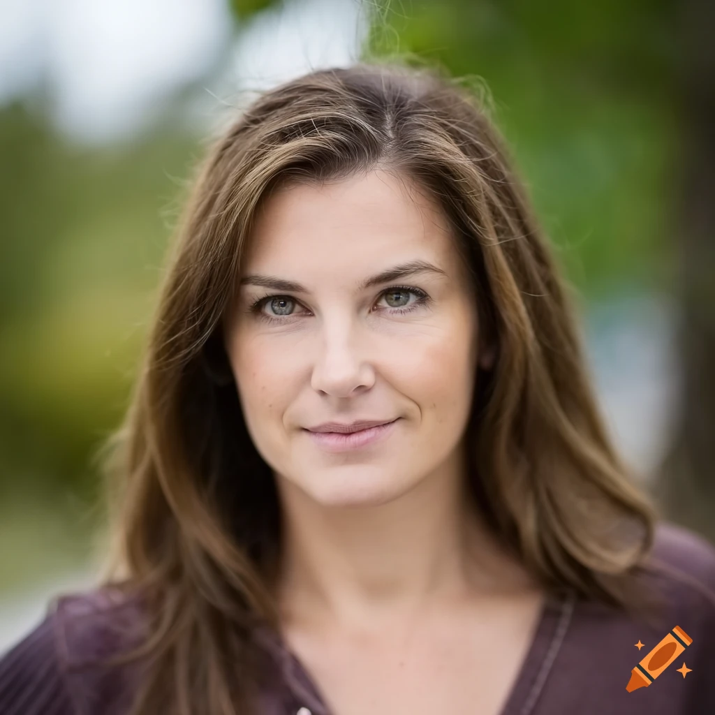 Portrait Of A Woman With English Brown Hair And Light Blue Eyes On Craiyon
