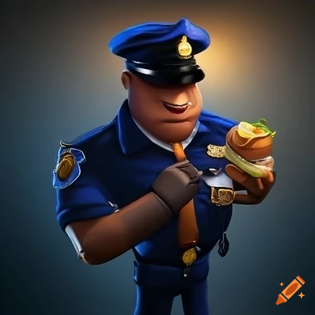 Illustration of Officer Big Mac character on Craiyon