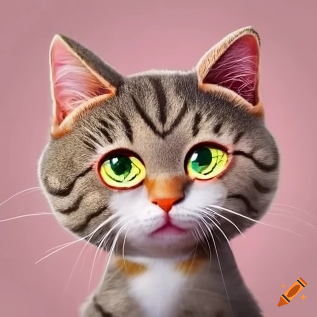 Make a cute cat on Craiyon