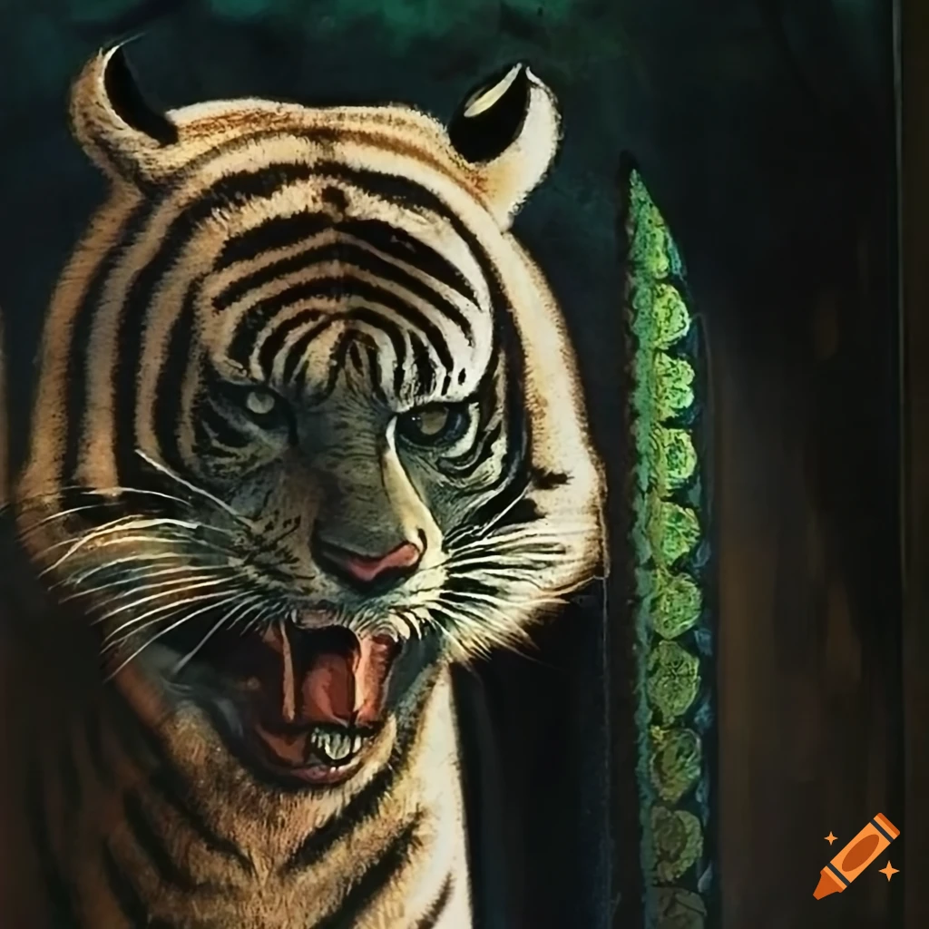 Tiger luck from noir graphic novel by norman rockwell on Craiyon