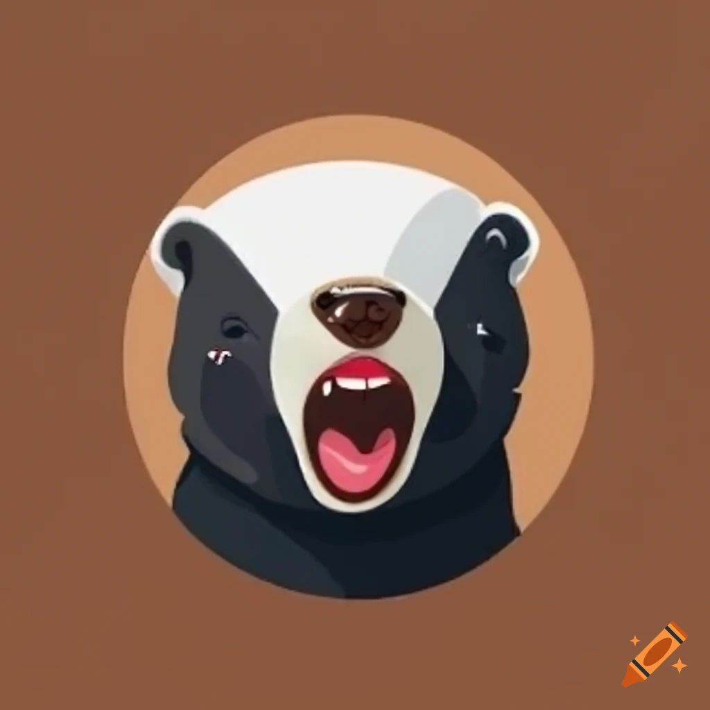 Honey badger laughing avatar with square circle border on Craiyon