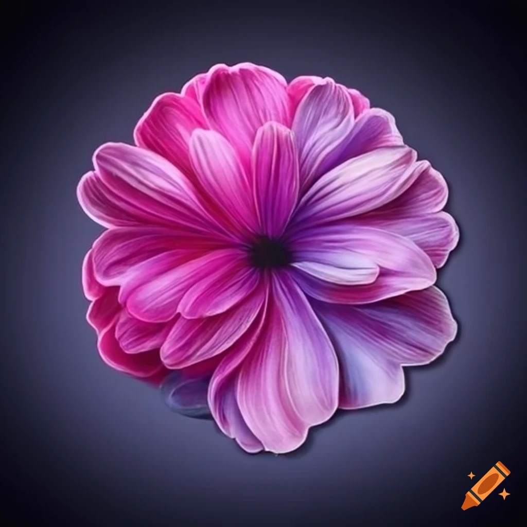 Realistic flower in sticker style on Craiyon