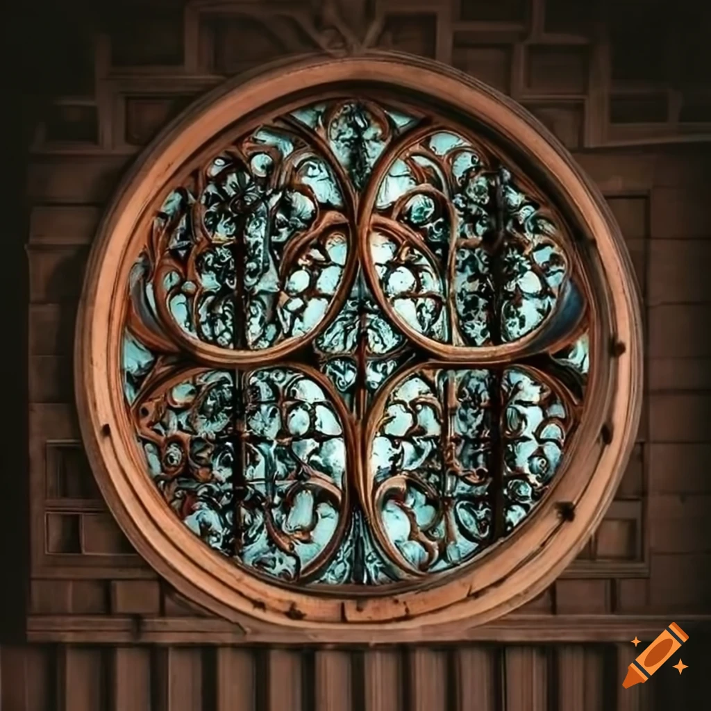 Gothic window with ornate tracery and circular panes on Craiyon