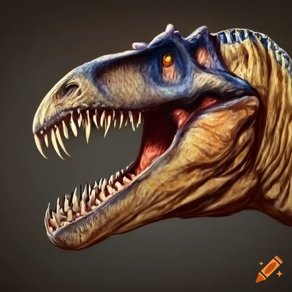 Tyrannosaurus rex portrait in the style of renoir on Craiyon