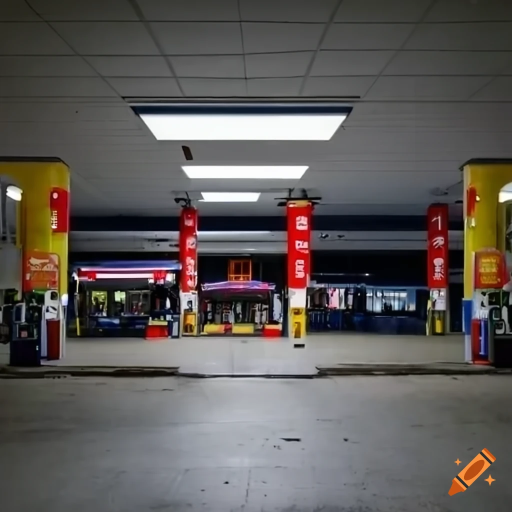 Interior of a gas station in a liminal space on Craiyon
