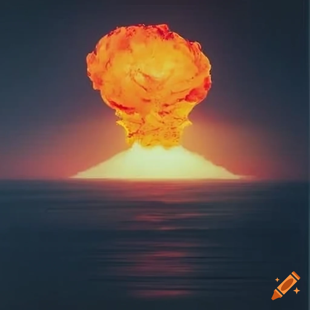 Historical photo of an atomic bomb explosion on Craiyon