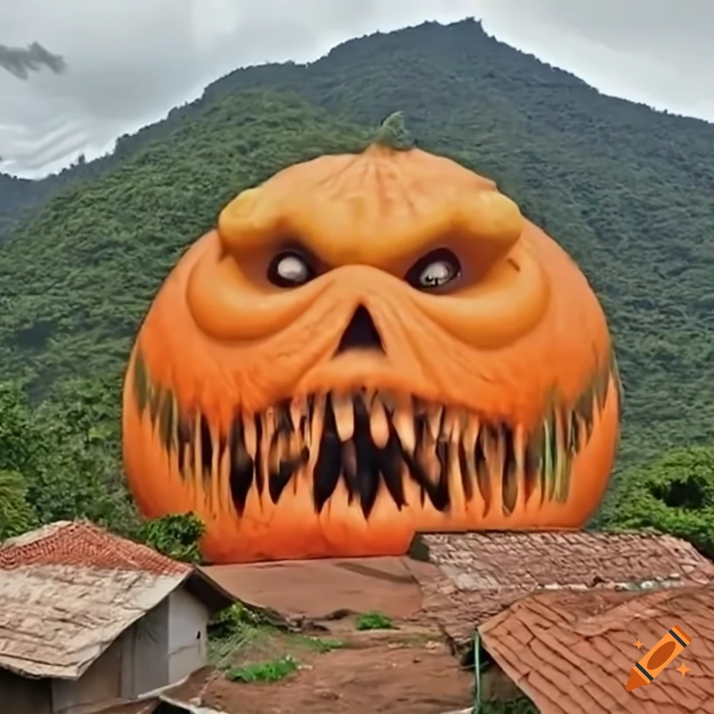Giant orange in a village in brazil on Craiyon