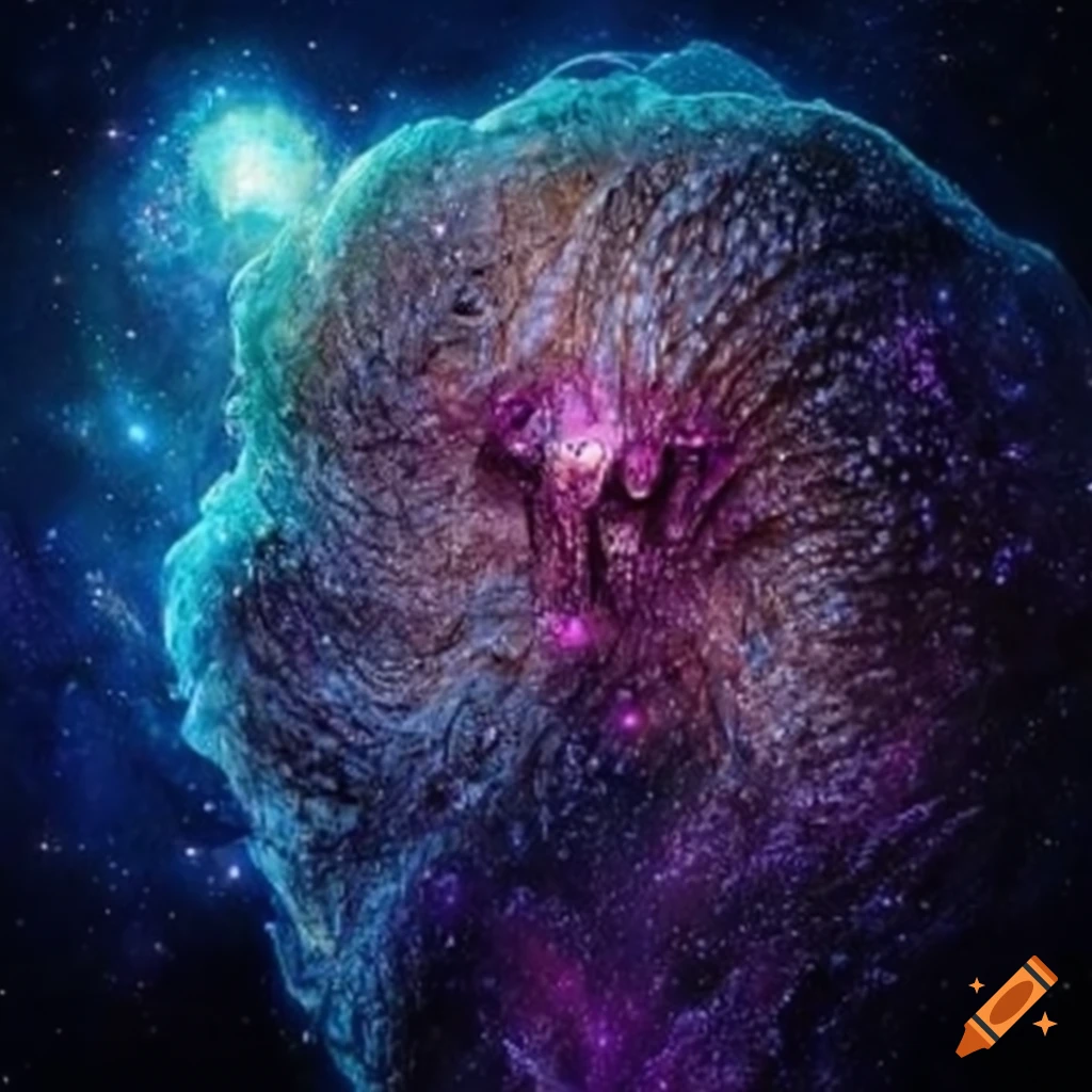 Fantastical creature from another galaxy transcending time and space on ...