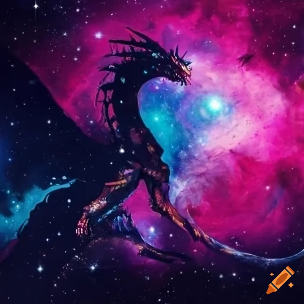 Galaxy dragon in space on Craiyon