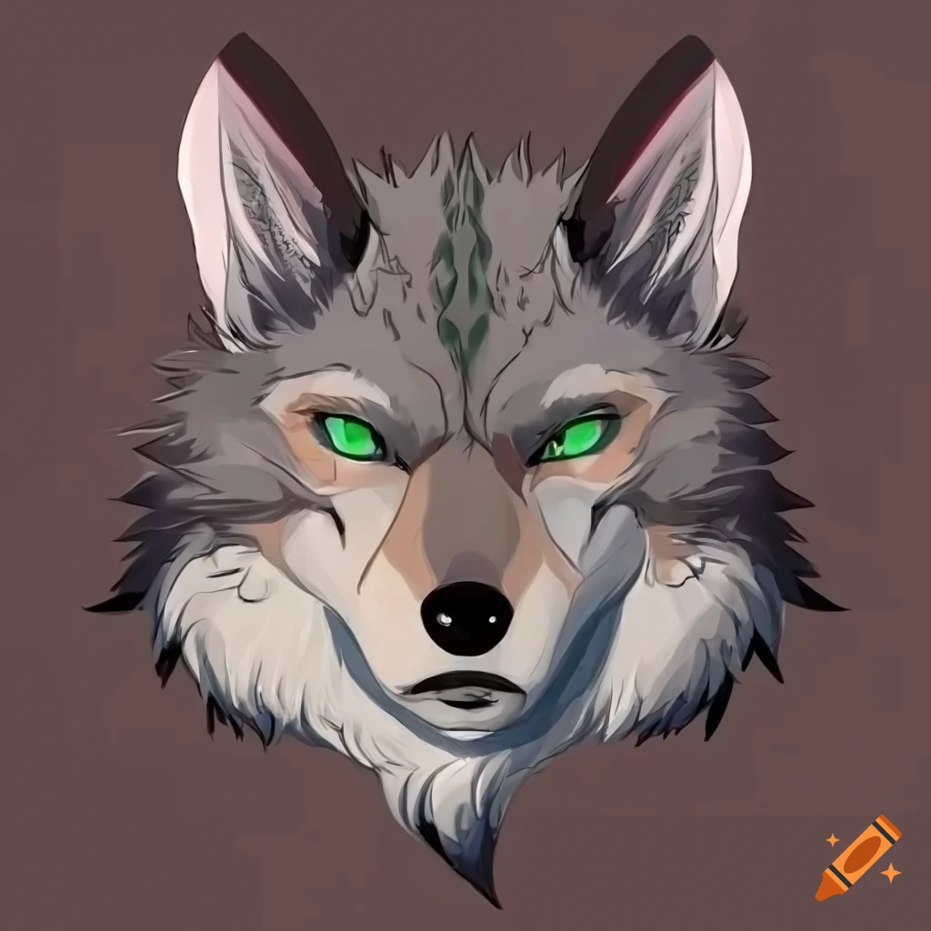 Furry wolf headshot with a blade on Craiyon