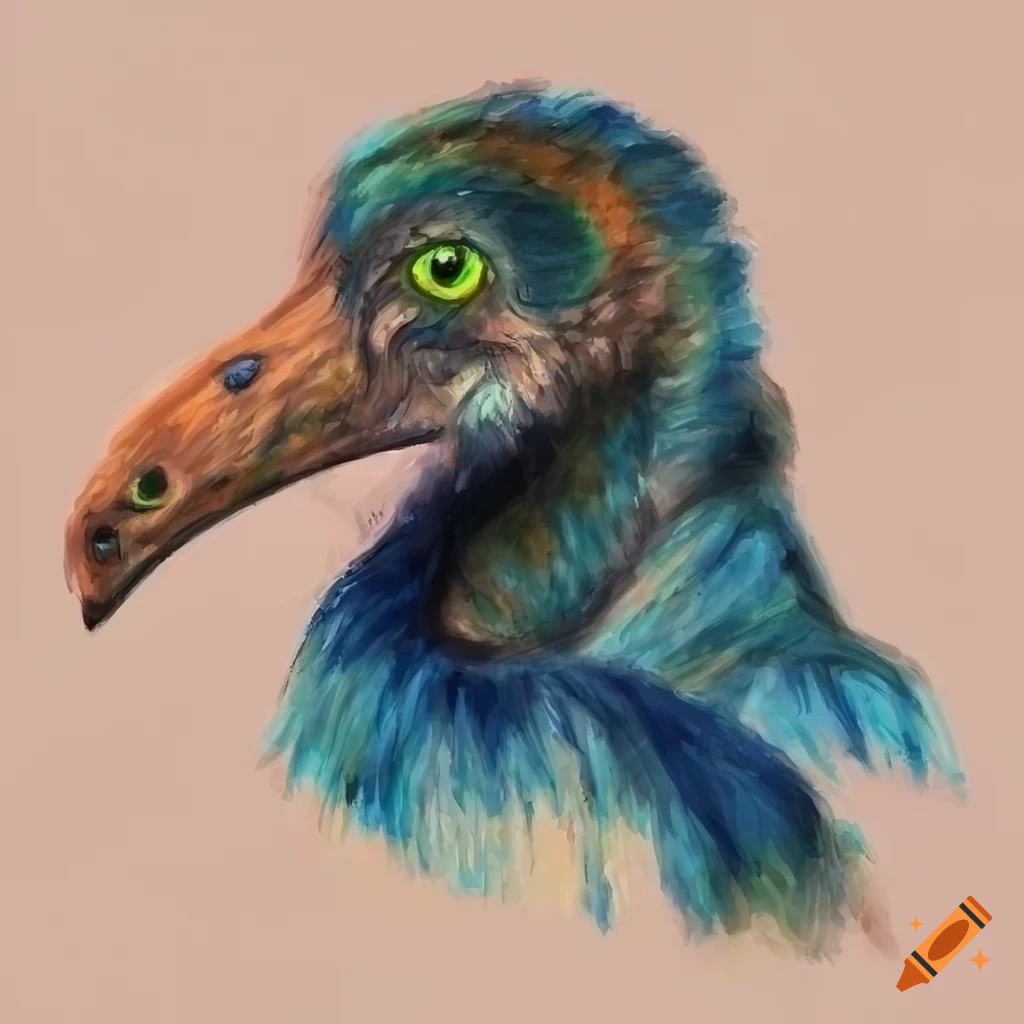 Impressionistic portrait of an archaeopteryx in the style of renoir on Craiyon