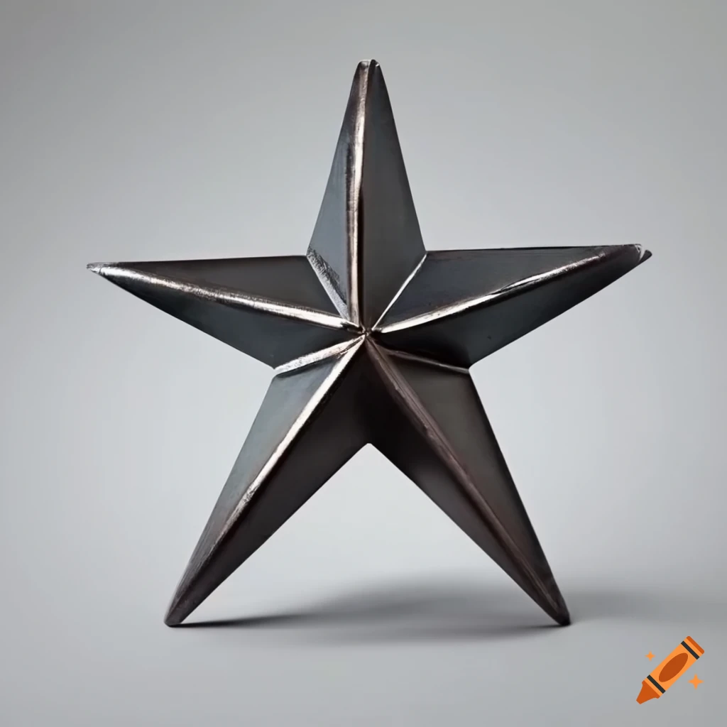 Steel tube five-sided star sculpture on Craiyon